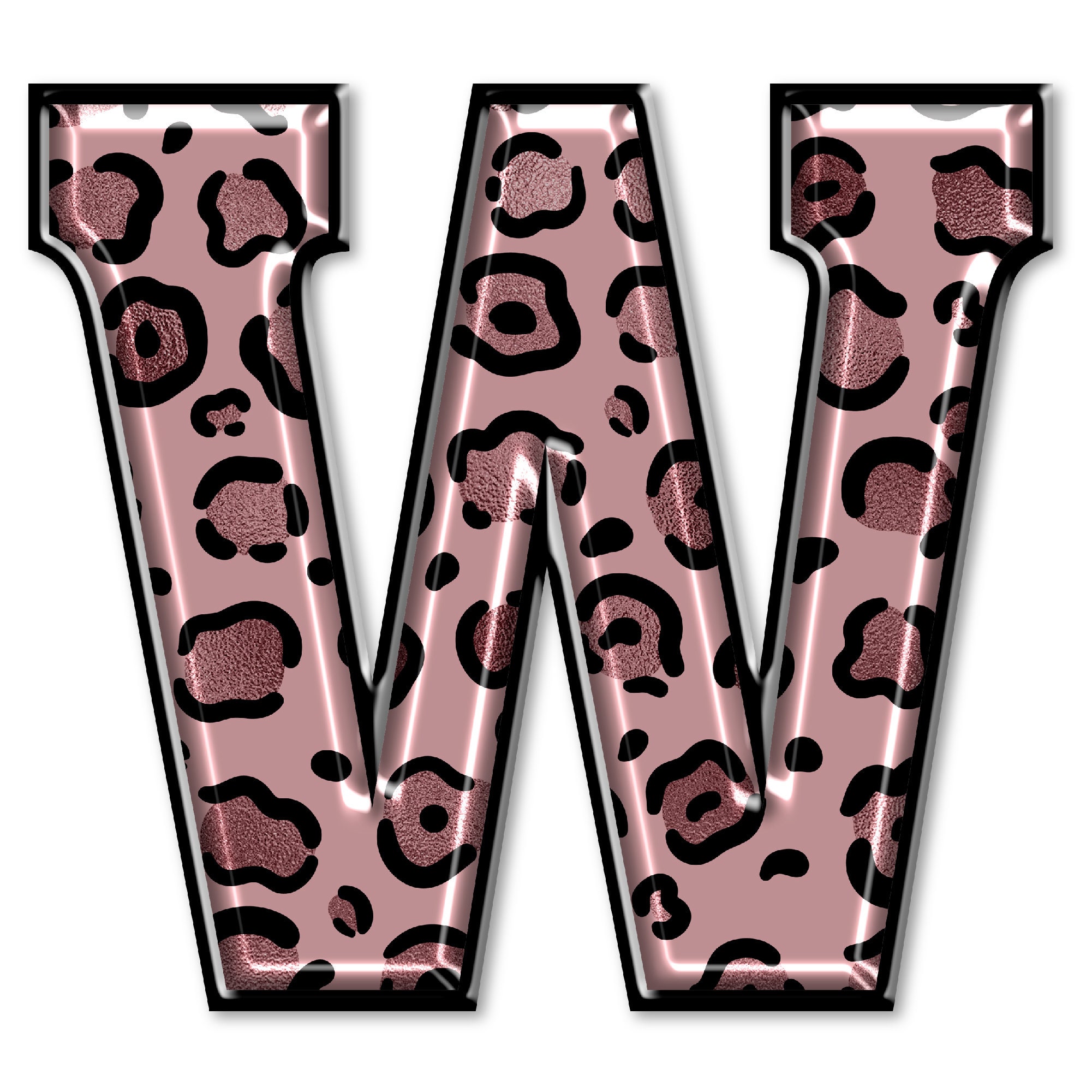 Bubble Pink Leopard Alphabet Clipart, PNG Digital Clip Art, Animal ...