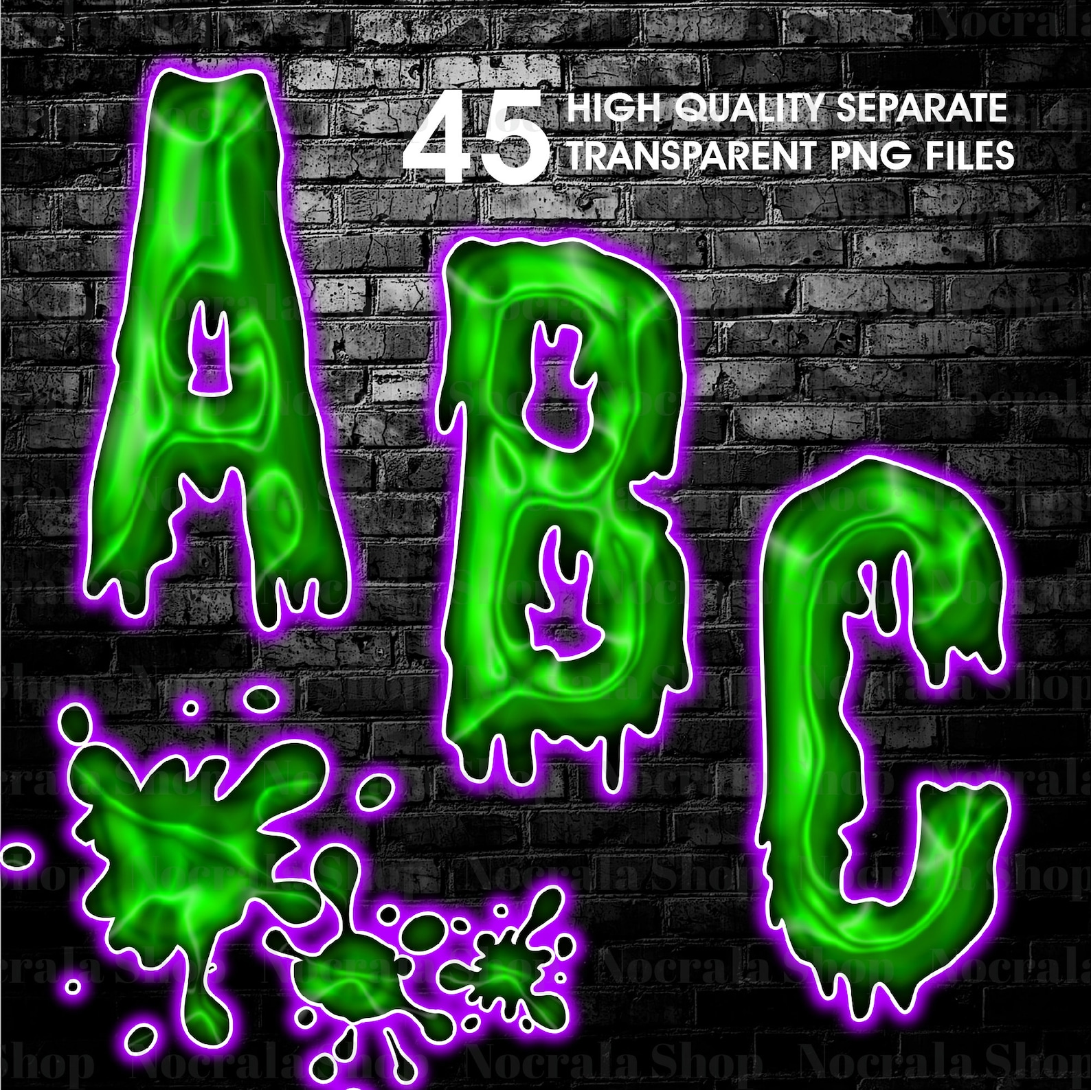 Green Slime Alphabet Clipart, Letters PNG Clipart, Horror Letter ...