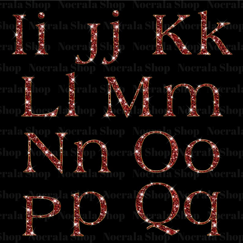 Red Diamond Glam Alphabet Clipart, PNG (digital Download) - Etsy