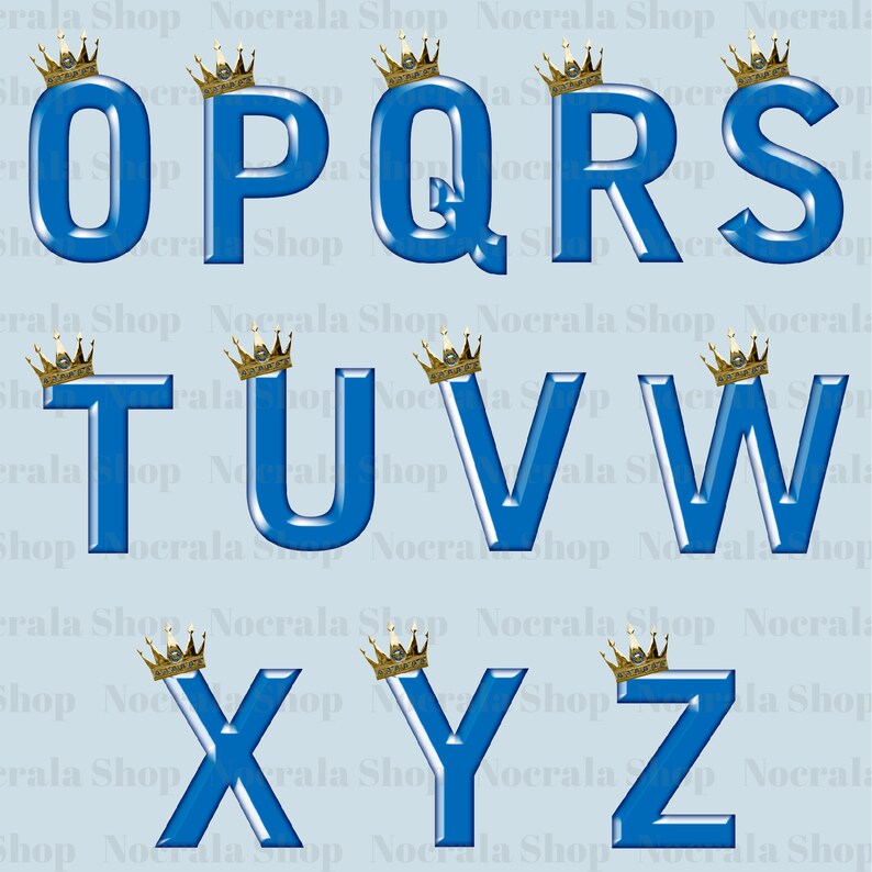 Baby Prince Alphabet Clipart Baby Boy Monogram Baby Blue - Etsy