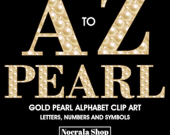Pearl Letters Clipart - Etsy
