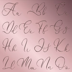 Pink Chrome Cursive Alphabet Clipart, PNG Clipart, Pink Chrome Cursive ...