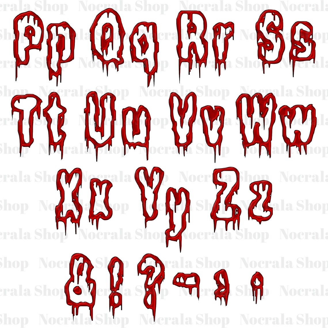 Red Blood Alphabet Clipart, Letters PNG Clipart, Horror Letter ...