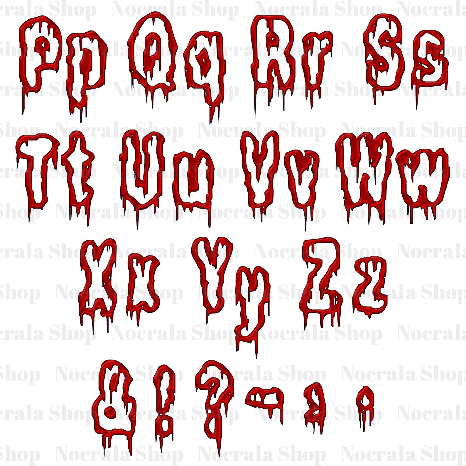 Red Blood Alphabet Clipart, Letters PNG Clipart, Horror Letter ...
