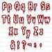 Red Blood Dripping Alphabet Clipart, Horror PNG Letters (digital ...
