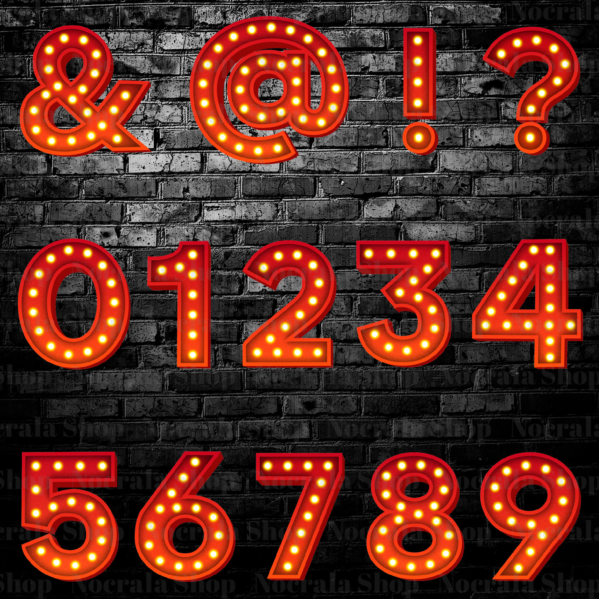 Red Marquee Alphabet Clipart, Marquee Letters & Numbers, PNG Clipar ...