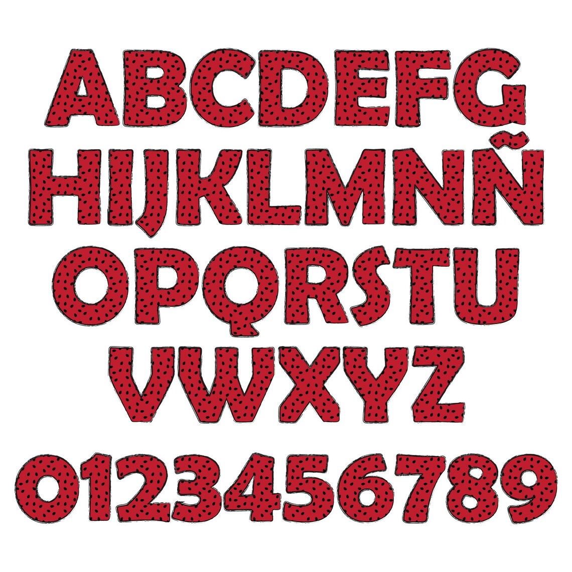 4 Watermelon Alphabets Clipart, PNG Digital Clip Art, Watermelon ...