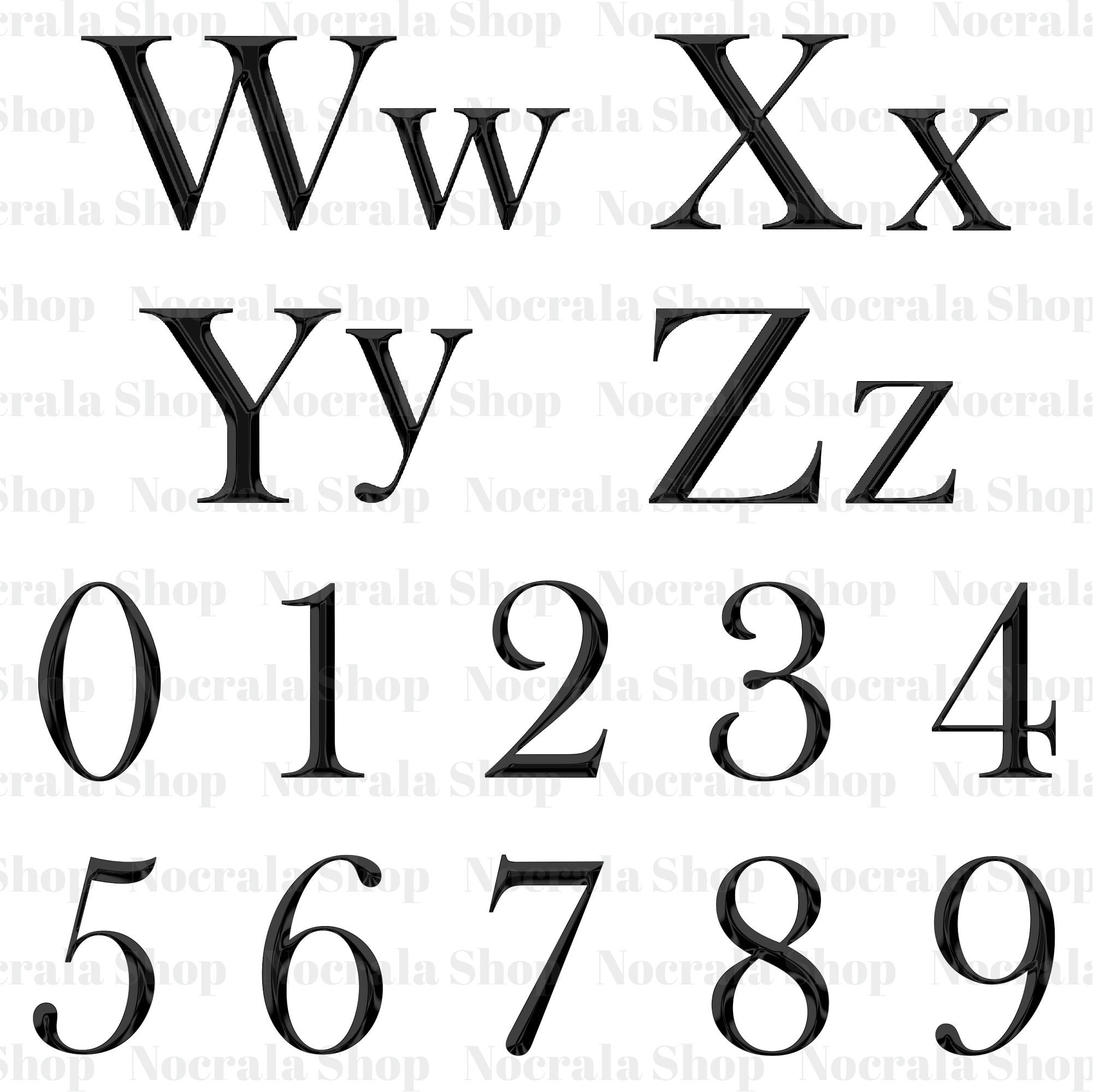Black Chrome Alphabet Clipart, PNG Clip Art, Black Chrome Letters ...