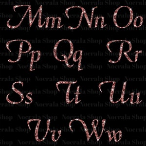 Rose Gold Diamond Alphabet Clipart, PNG Digital Clip Art, Rose Gold ...