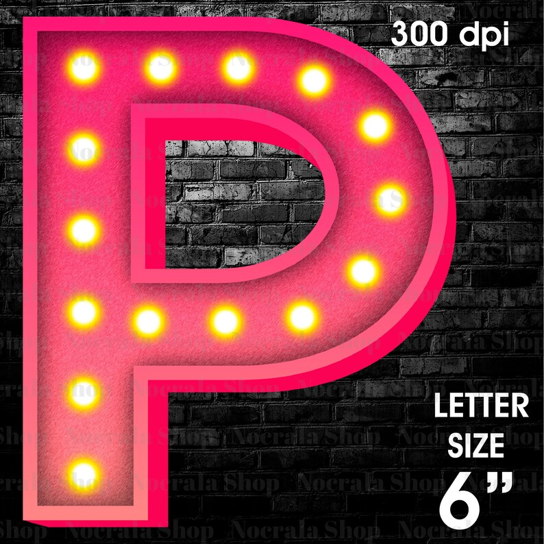 Pink Marquee Alphabet Clipart Marquee Letters & Numbers PNG - Etsy