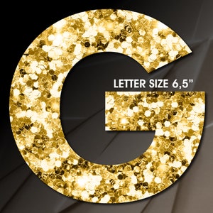 Gold Glitter Alphabet Clipart, PNG Letters, Numbers, Symbols (digital ...