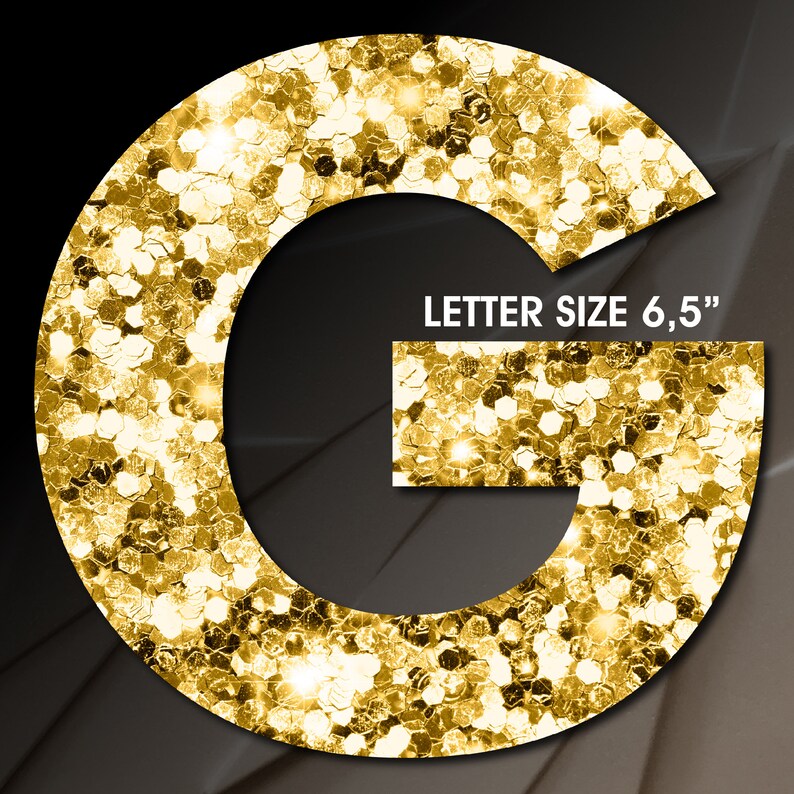 Gold Chunky Glitter Alphabet Clipart, PNG Digital Clip Art, Gold Letters, Numbers, Symbols ...