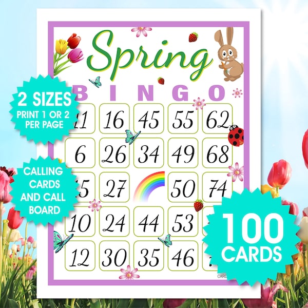 Spring Bingo Template - Etsy