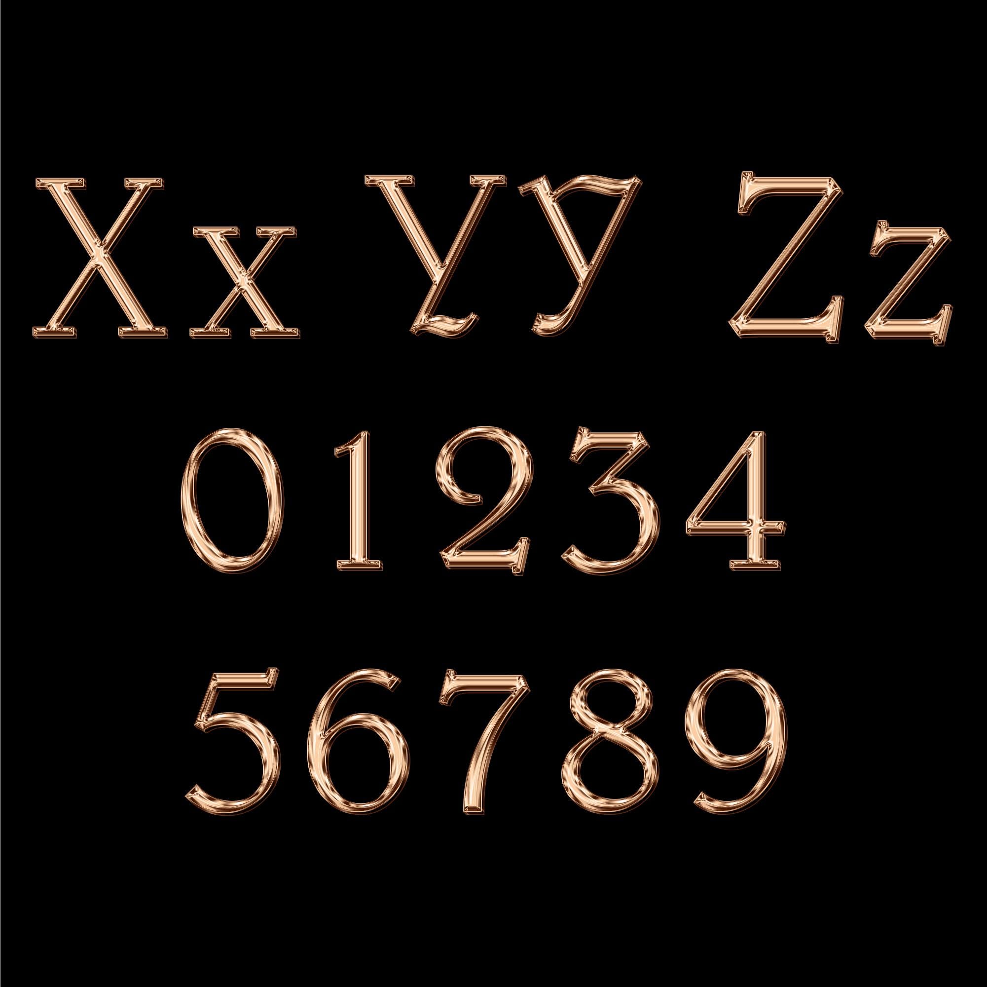 3D Copper Chrome Alphabet Clipart, High Shine PNG (digital Download) - Etsy
