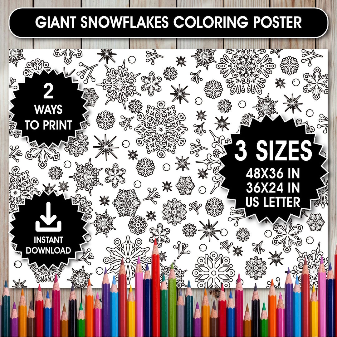 Giant Coloring Snowflakes Poster, Collaborative Coloring Poster ...