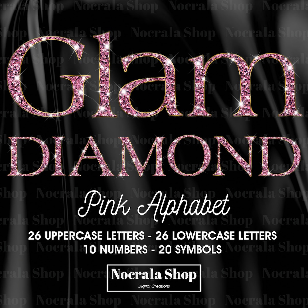 Pink Diamond Alphabet Clipart, PNG Digital Clip Art, Pink Diamond ...