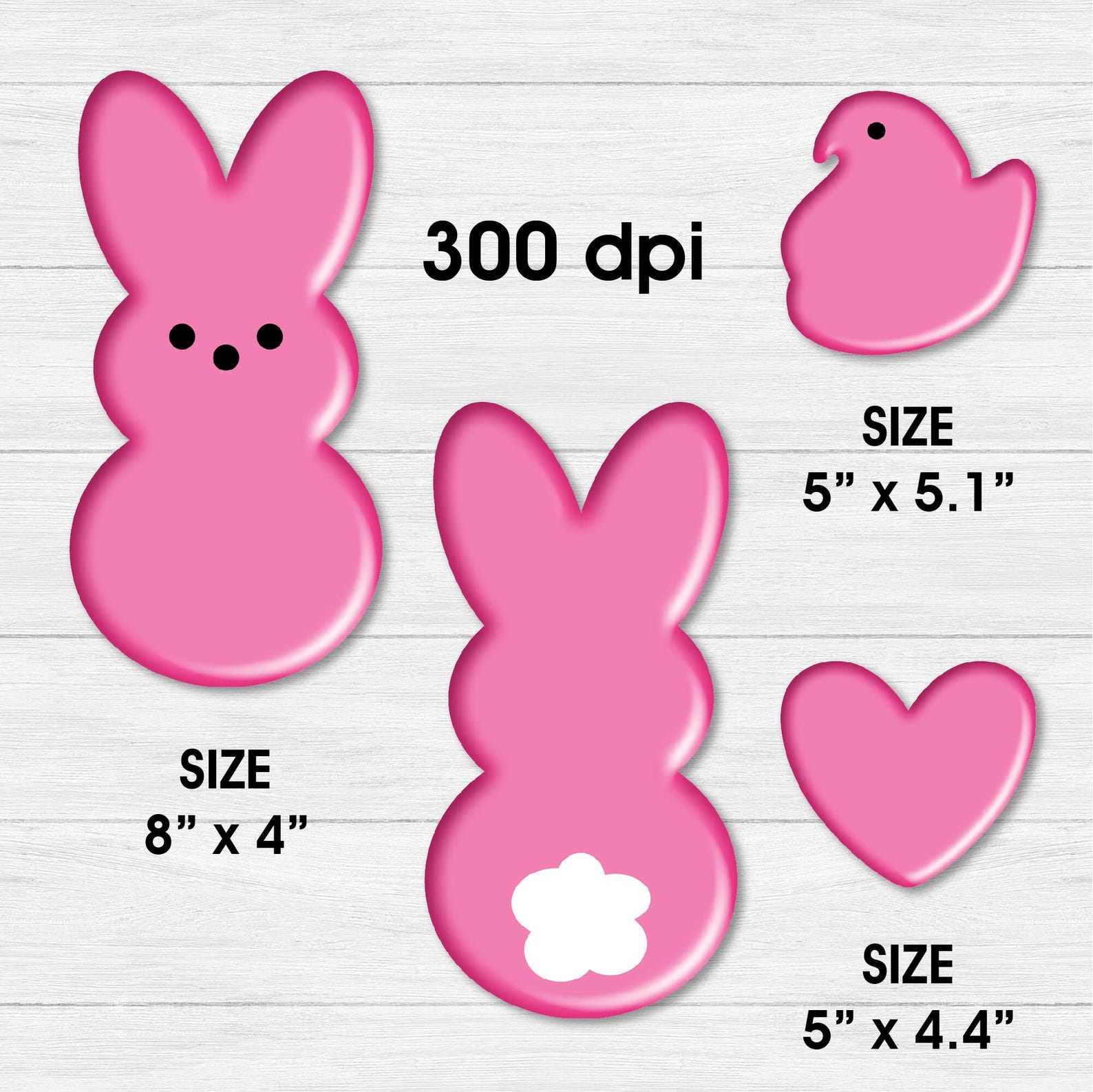 Marshmallow Peeps Clip Art Bundle, Easter Candy PNG Files (digital ...