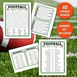 7 Printable Football Party Games for Kids & Adults, American Football ...