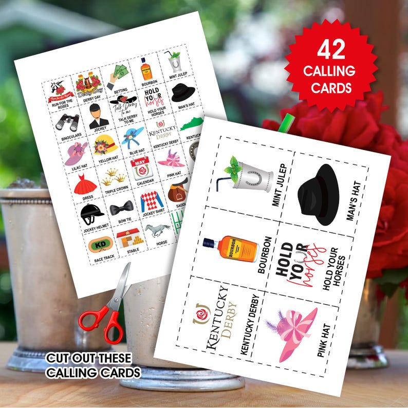 60 Kentucky Derby Bingo Cards, Kentucky Derby Party Game, Run for the ...