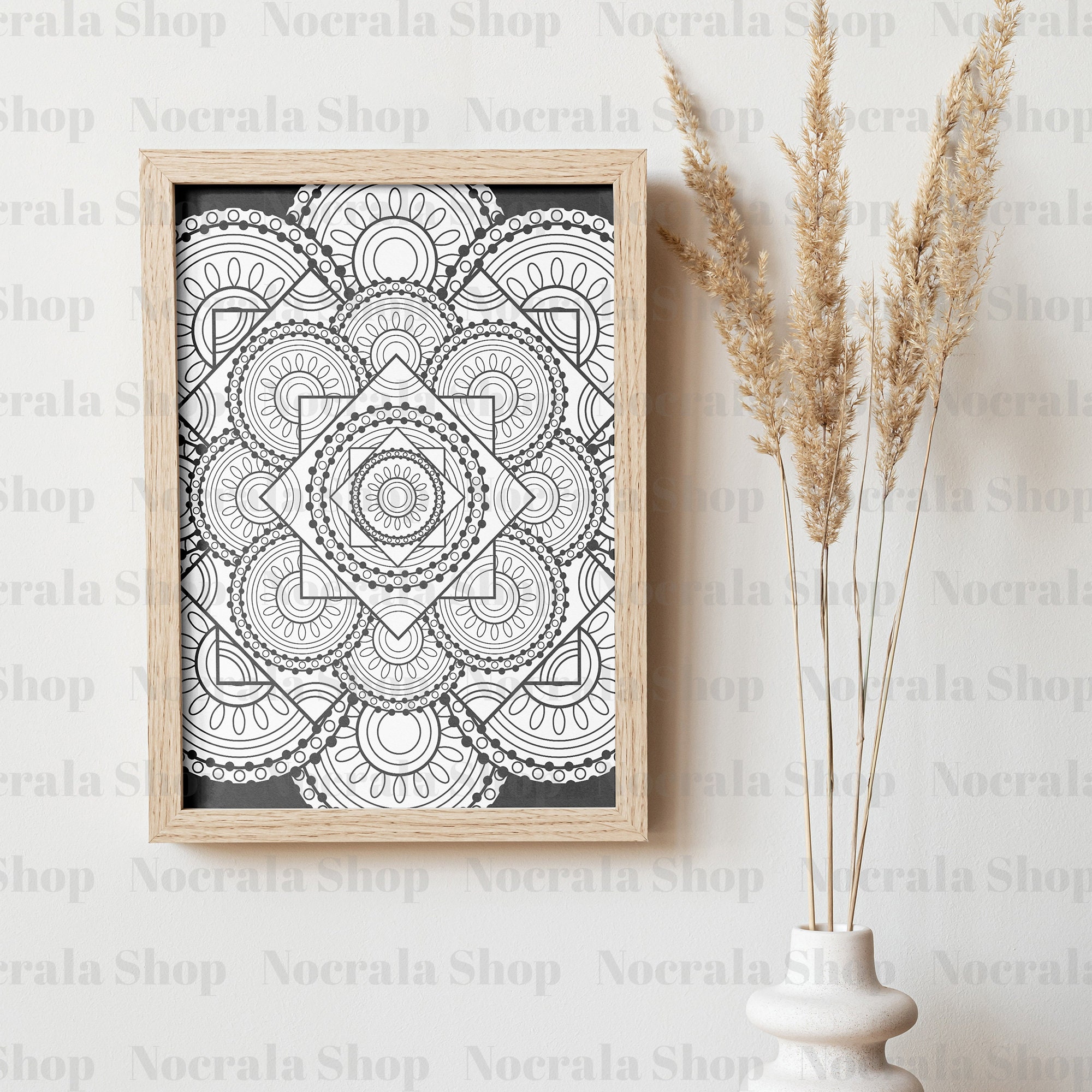 5 affiches géantes de mandala à colorier, affiche à colorier, page de ...