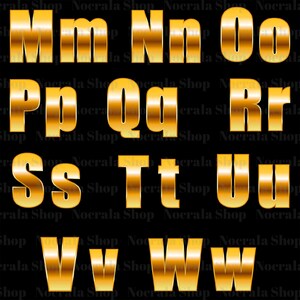 Gold Metallic Alphabet Clipart, PNG Digital Letters (digital Download ...