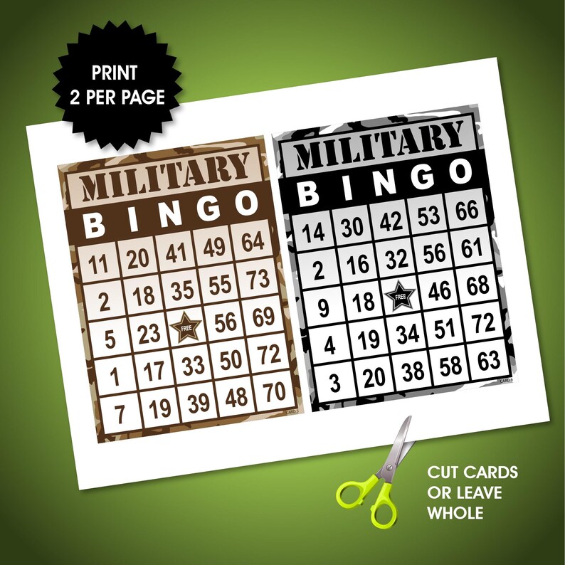 100 Military Bingo Cards, Patriotic Party Game (PDF) - Etsy