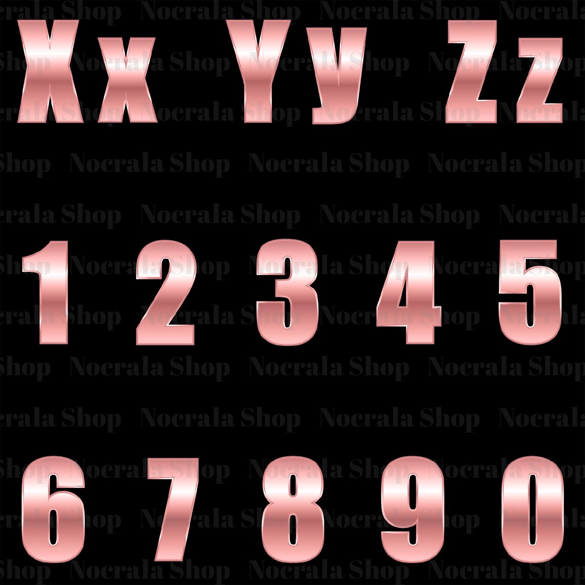 Rose Gold Metallic Alphabet Clipart Rose Gold Foil PNG Rose - Etsy