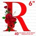 Red Rose Alphabet Clipart, Letters PNG Clipart, Roses Monogram, Wedding ...