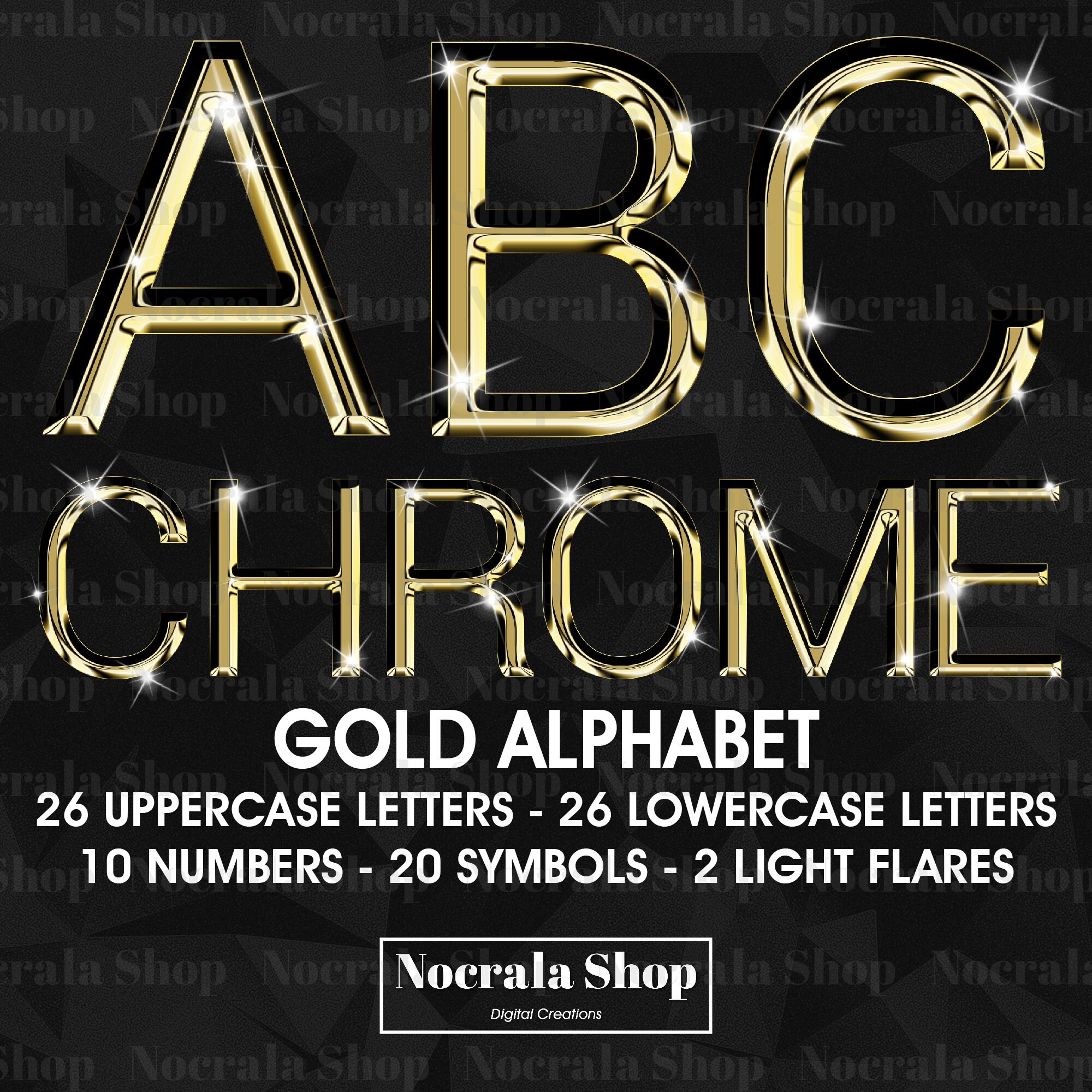 Gold Chrome Alphabet Clipart, PNG Clip Art, Gold Chrome Letters ...