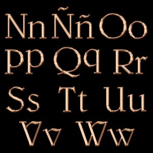 3D Copper Chrome Alphabet Clipart, High Shine PNG (digital Download) - Etsy