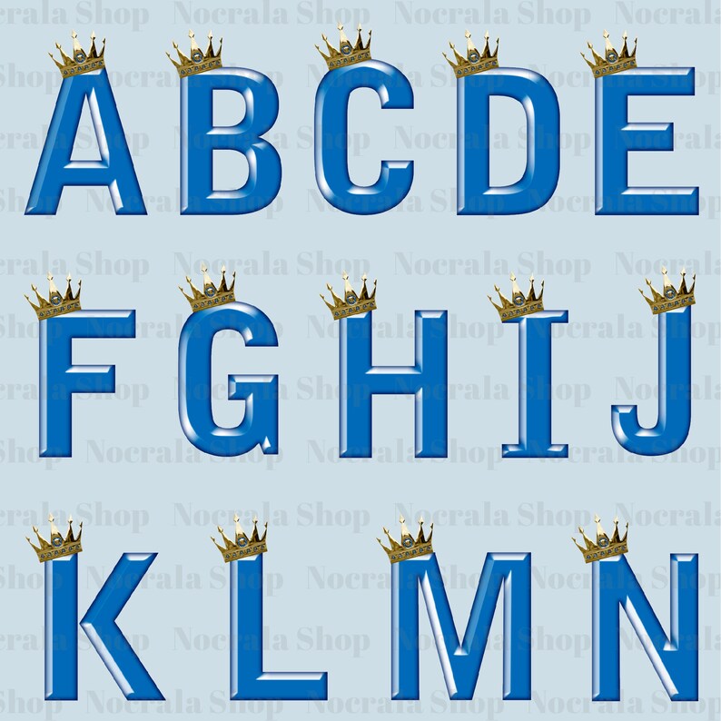Baby Prince Alphabet Clipart Baby Boy Monogram Baby Blue - Etsy