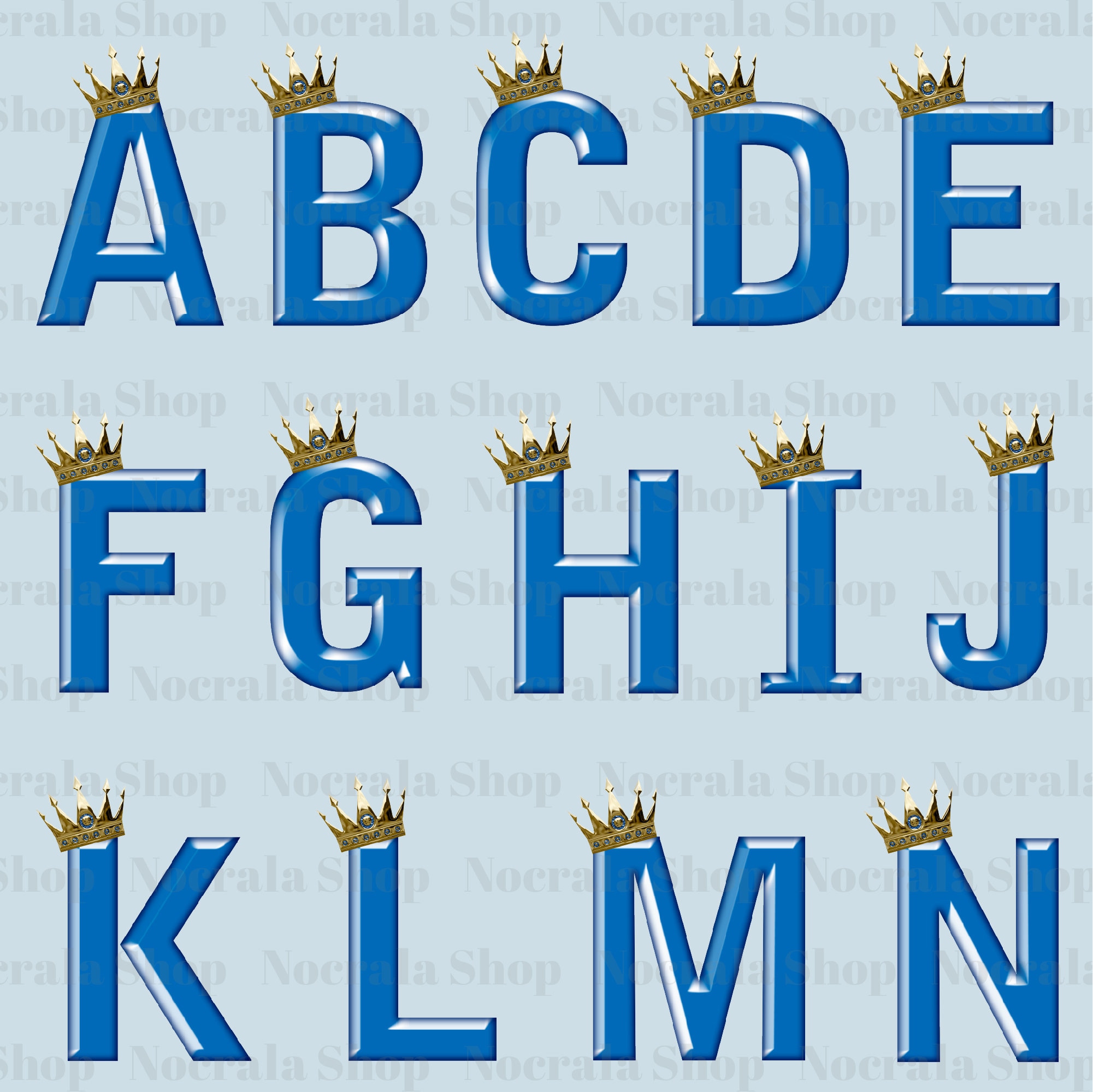 Baby Prince Alphabet Clipart, Baby Boy Monogram, Baby Blue Letters ...