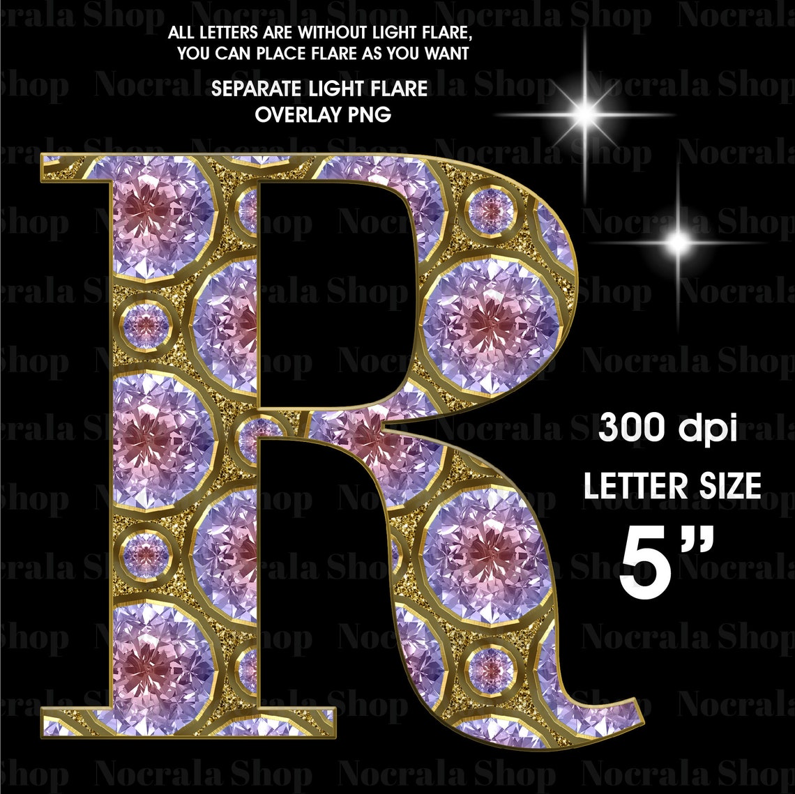 Rainbow Diamond Alphabet Clipart, PNG Digital Clip Art, Rainbow Diamond Letters, Numbers ...