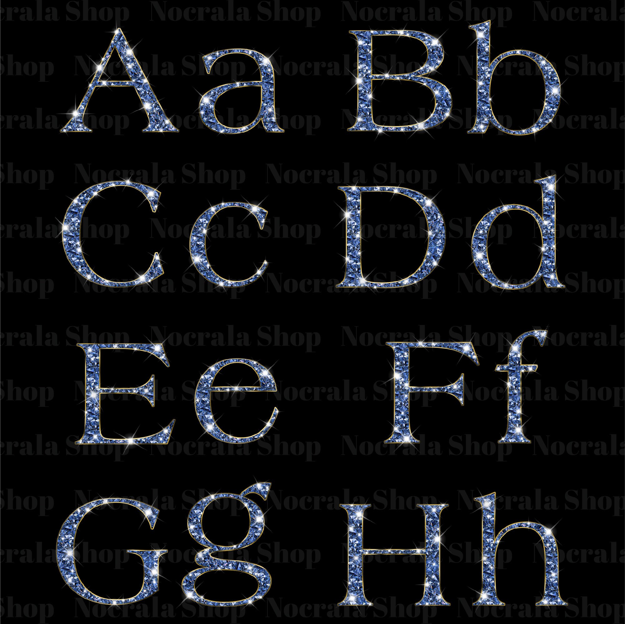 Blue Diamond Alphabet Clipart, PNG Digital Clip Art, Blue Diamond ...