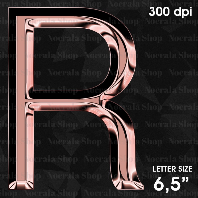 Rose Gold Chrome Alphabet Clipart, PNG Clip Art, Rose Gold Chrome ...