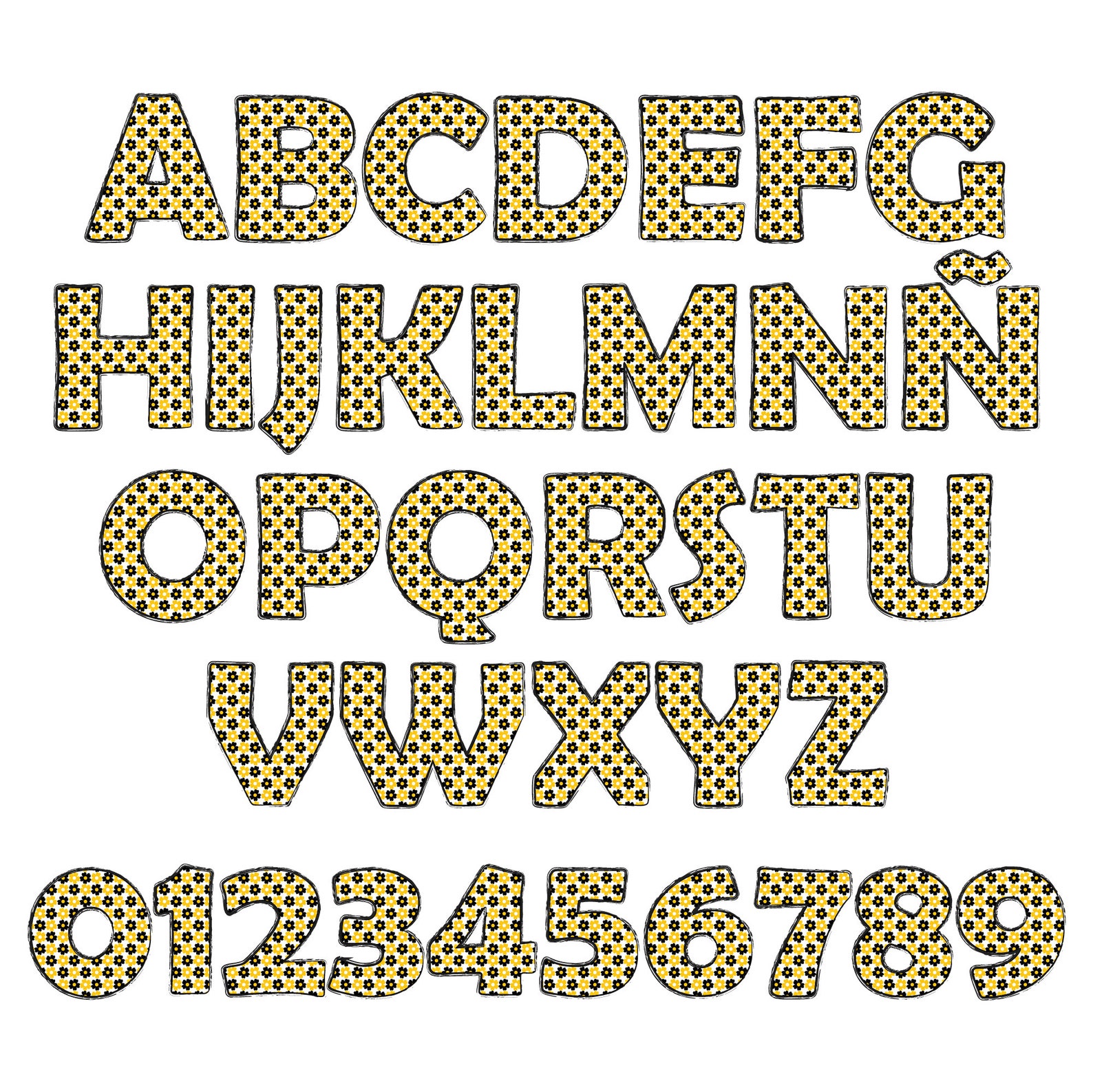 4 Bee Alphabets Clipart, PNG Digital Clip Art, Bee Letters Bundle, Cute ...