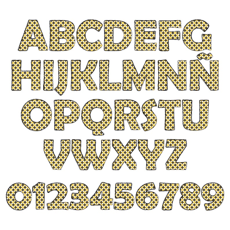 4 Bee Alphabets Clipart, PNG Digital Clip Art, Bee Letters Bundle, Cute ...