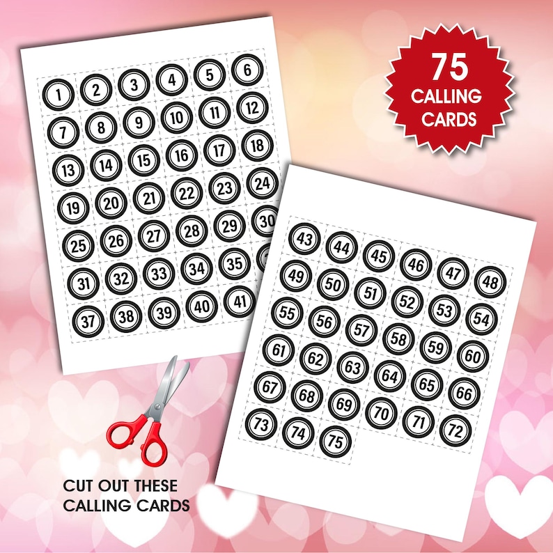 100 Hearts Valentine's Bingo Cards, Fun Party Game (PDF Files) - Etsy