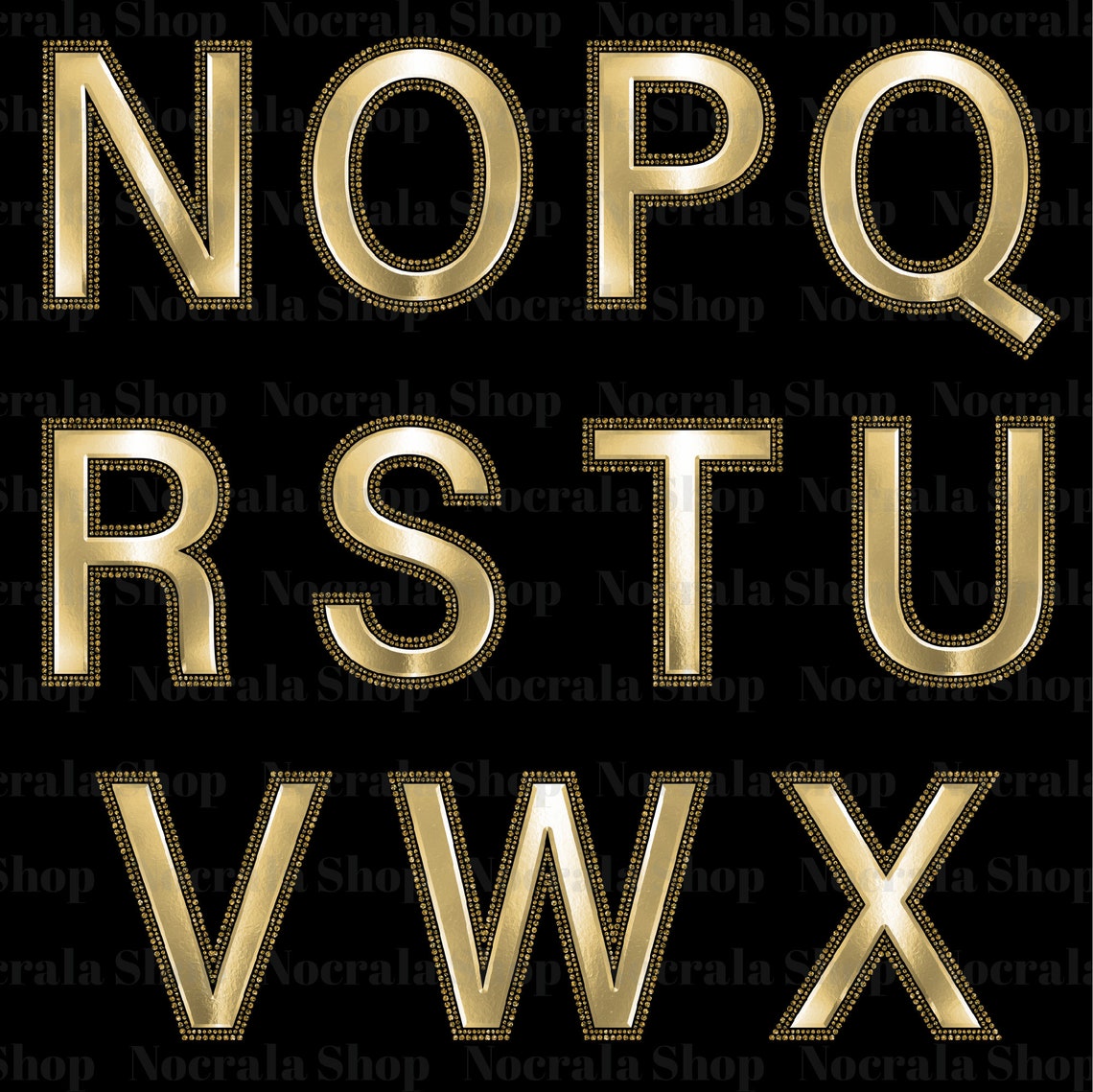 Gold Satin Diamond Alphabet Clipart, Glam Letters (PNG Digital Download ...