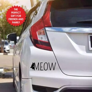 Meow Vinyl Decal, Water Bottle Decal, Car Window Decal, Laptop Decal ...