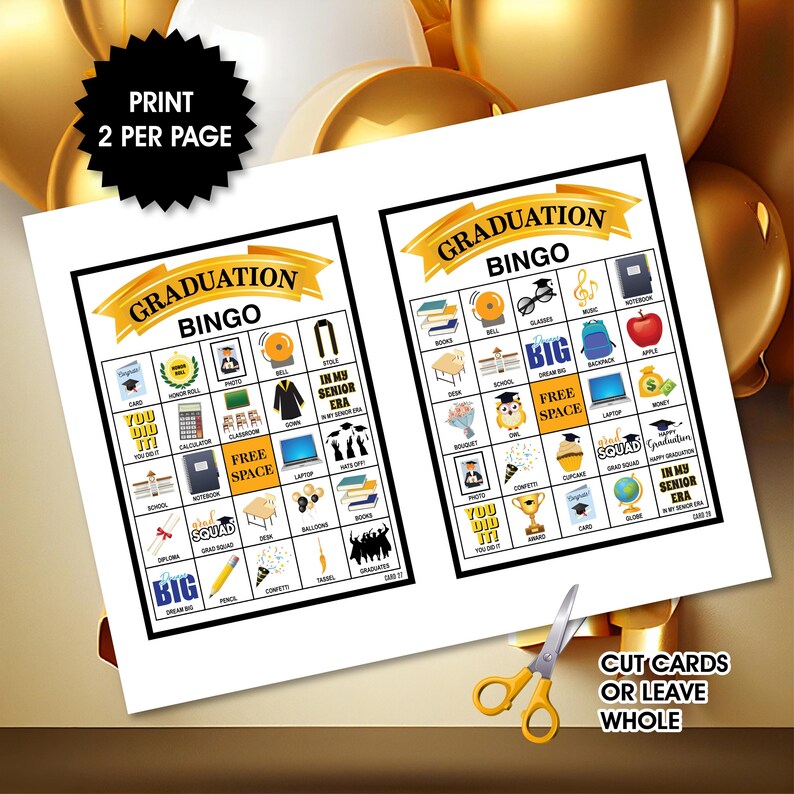 30 Graduation Bingo Cards, College Grad Bingo, Download Graduation ...