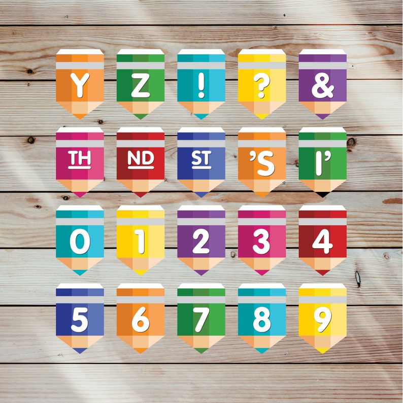 Pencil Printable PDF Banner, Classroom Banner, Colorful Classroom Decor ...