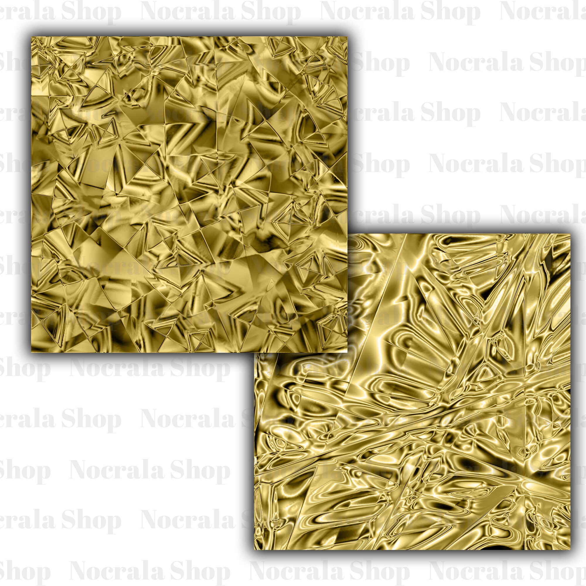 Gold Chrome Digital Paper, Gold Chrome Scrapbook Papers, Instant ...