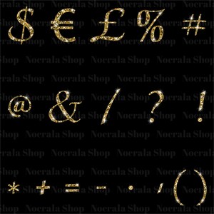 Gold Diamond Alphabet Clipart, PNG Digital Clip Art, Gold Diamond Letters, Numbers, Symbols ...