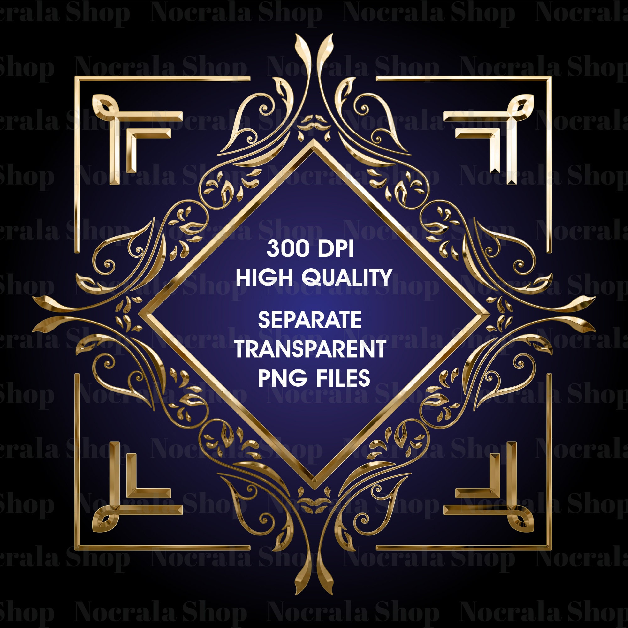 10 Vintage Gold Frames Clip Art Gold Frames Large Frames - Etsy