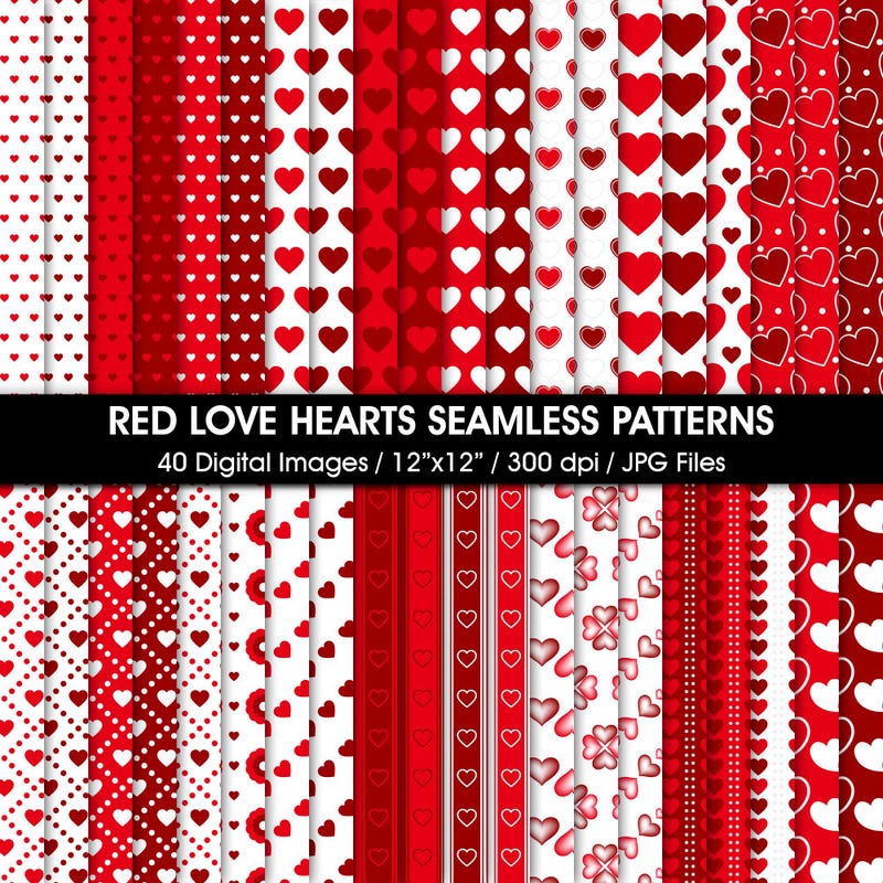 Digital Heart Papers - Etsy