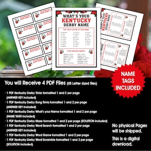 7 Printable Kentucky Derby Party Games, Kentucky Derby Trivia Games ...