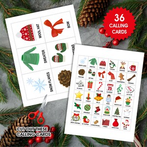 60 Christmas Bingo Cards, Christmas Party Game, Printable Kids ...