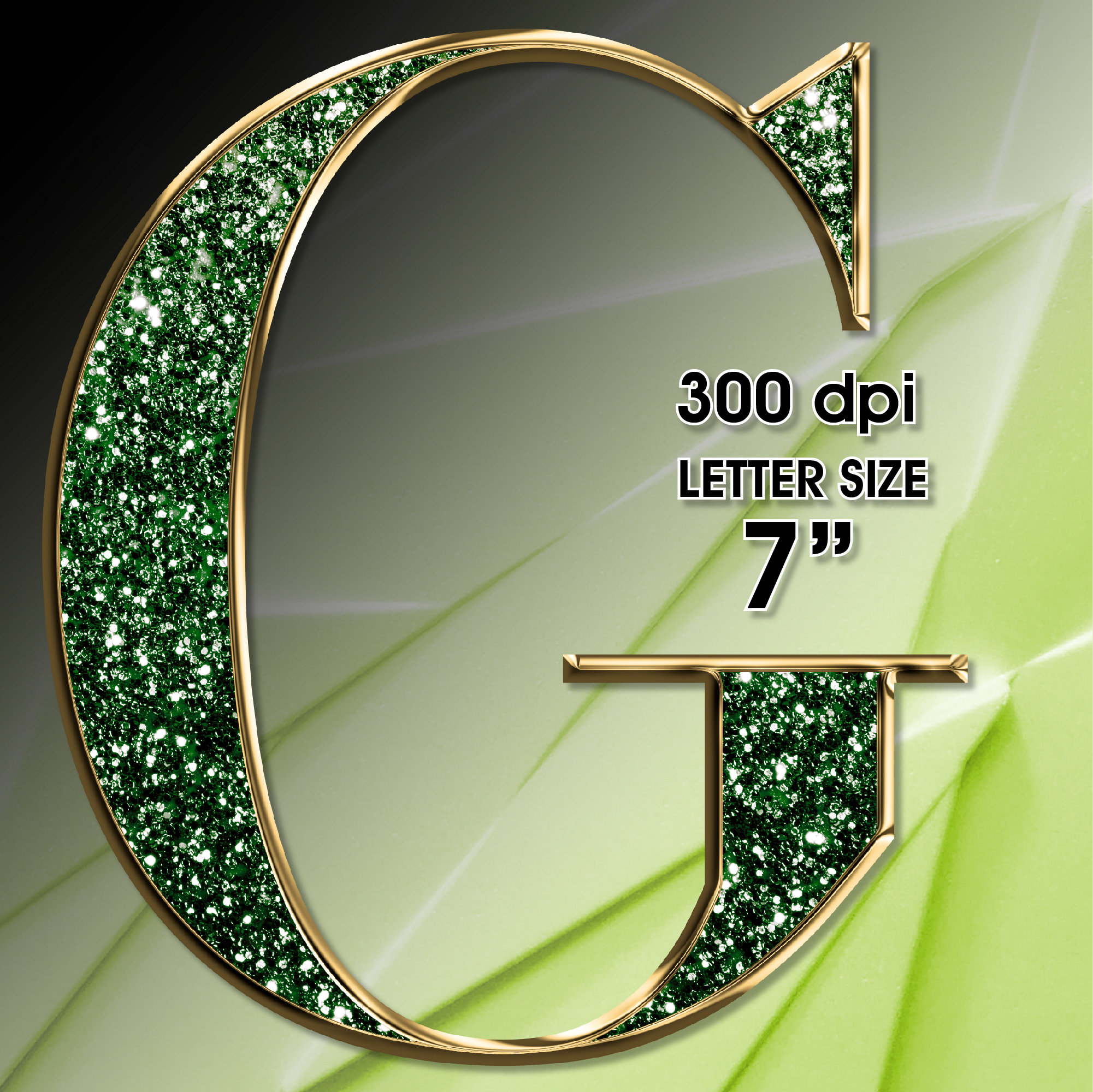 Green Glitter Glam Alphabet Clipart, PNG Clipart, Bling Alphabet ...