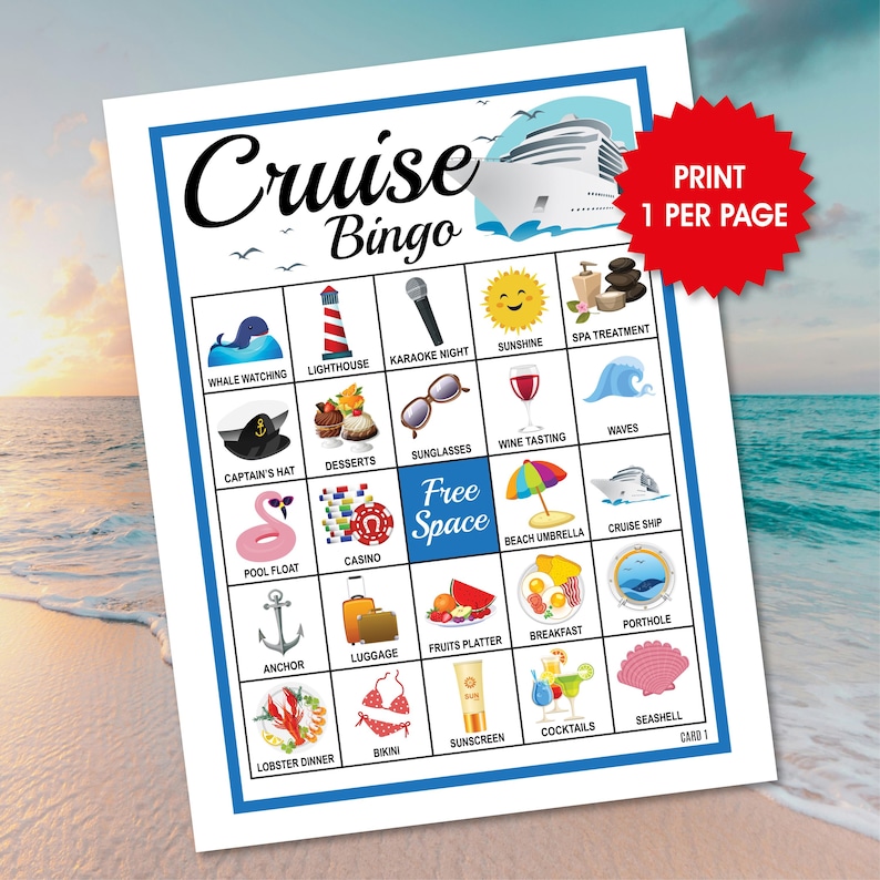 Cruise Bingo Game, Family Travel Activity (PDF Download) - Etsy